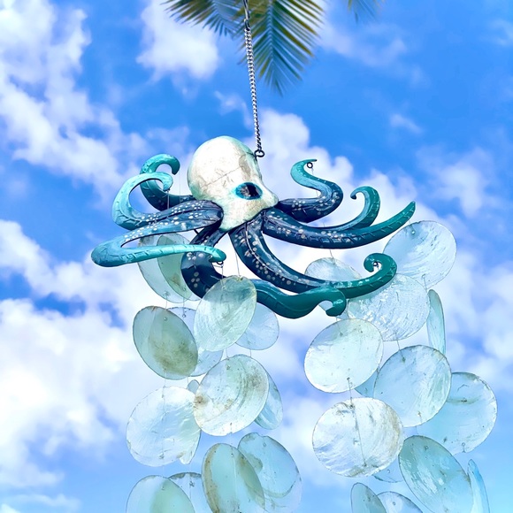 Moana Organic | Other | Octopus Capiz Wind Chime Ocean Nautical Decor ...